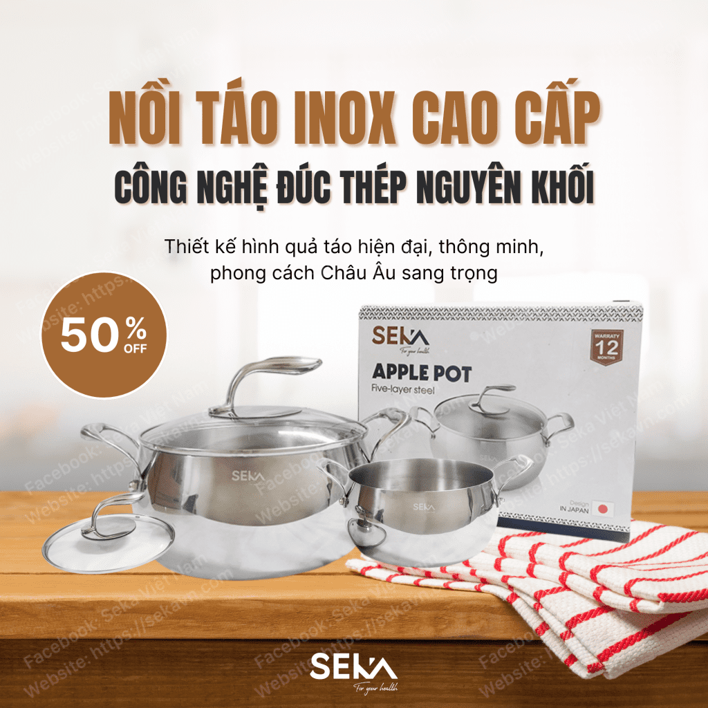 Nồi Inox đúc nguyên khối - SK6080 hình quả táo